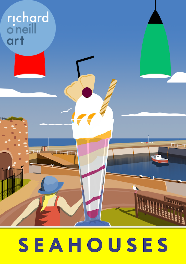 Icecream at Seahouses Art Print – Richard O'Neill Art Shop