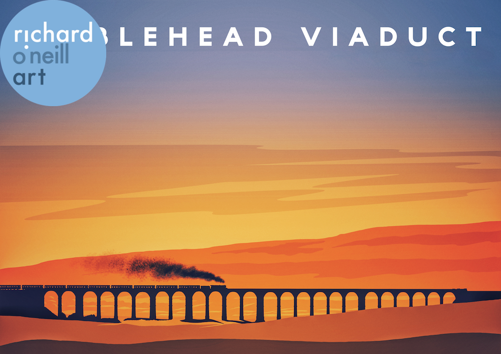 Ribblehead Viaduct (Dusk) Art Print – Richard O'Neill Art Shop