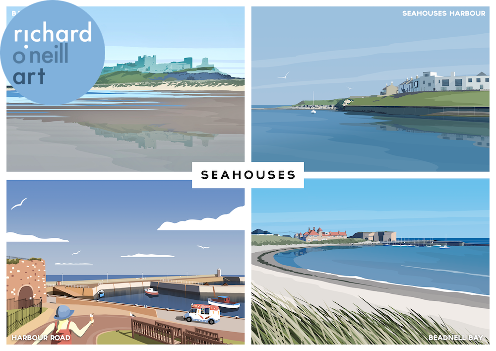 Seahouses (Montage) Art Print – Richard O'Neill Art Shop