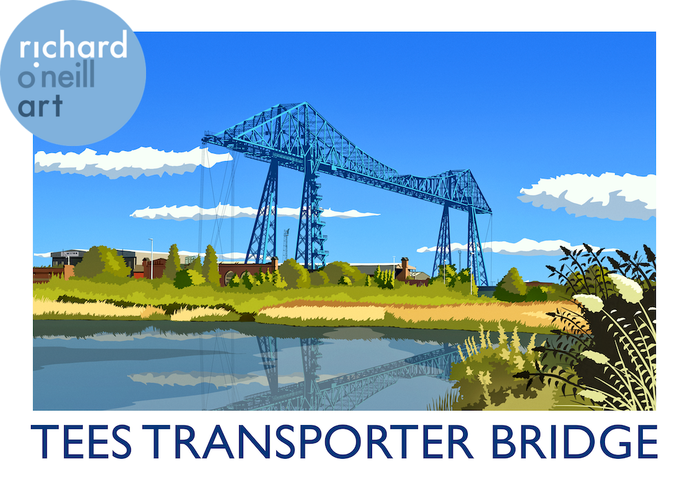 Tees Transporter Bridge (2023) Art Print – Richard O'Neill Art Shop