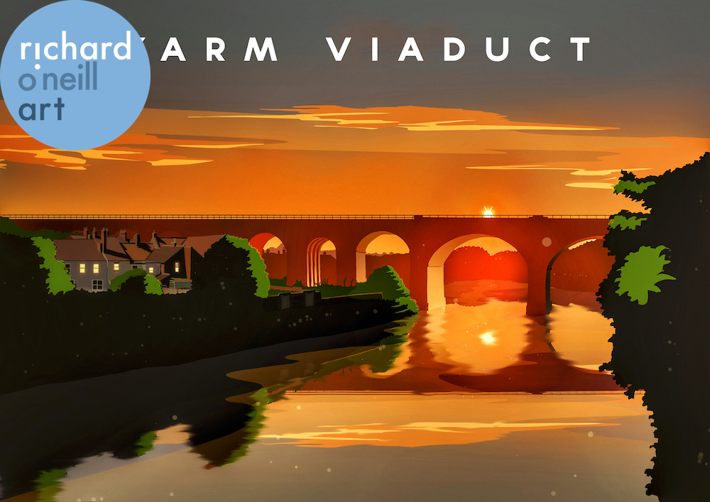 Yarm Viaduct (Dusk) Art Print – Richard O'Neill Art Shop