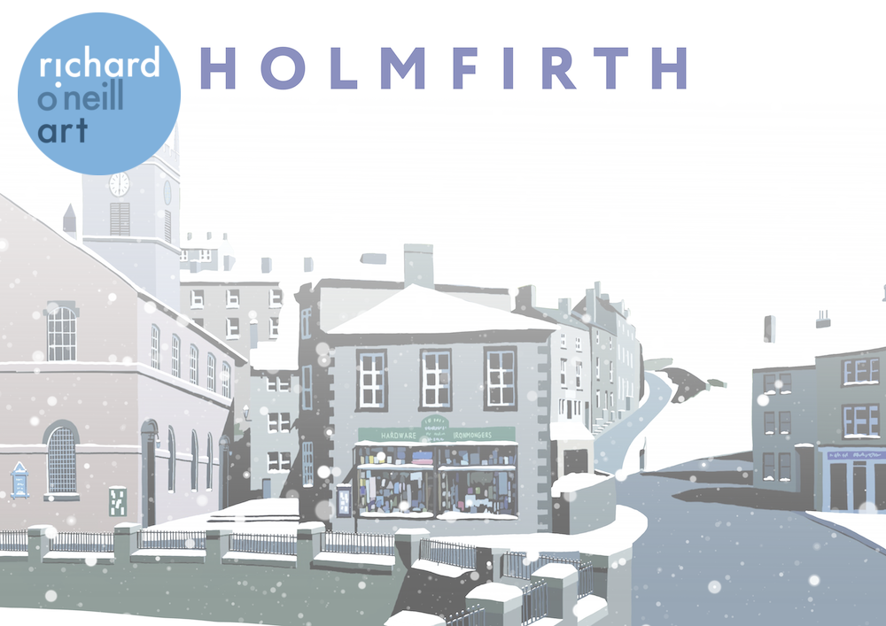 Holmfirth Art Print (Snow) – Richard O'Neill Art Shop
