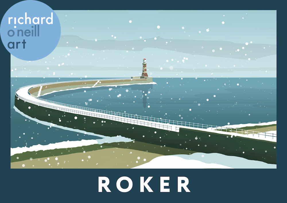 Roker (Snow) Art Print – Richard O'Neill Art Shop