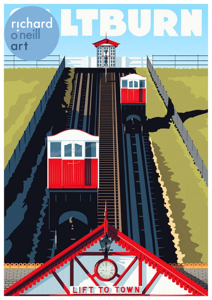 Saltburn (Cliff Tramway) Art Print – Richard O'Neill Art Shop