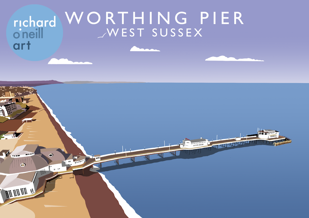 Worthing Pier Art Print – Richard O'Neill Art Shop